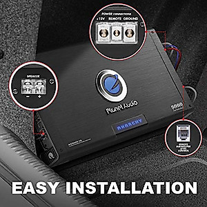 Planet Audio AC5000.1D Anarchy Series Car Amplifier - 5000 High Output, Class D, Monoblock, 1 Ohm Stable, Low Level Inputs, Low Pass Crossover, Mosfet Power Supply