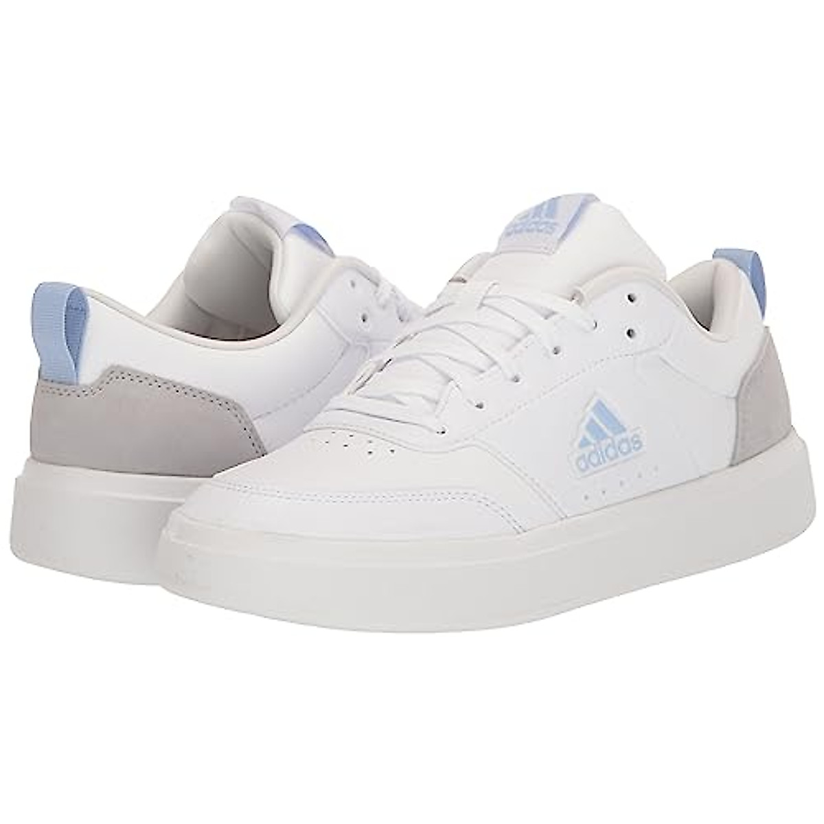 adidas Women's Park St Sneaker, White/White/Blue Dawn, 8.5