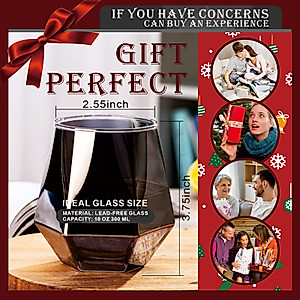 stemless glass wine glasses for whiskey cocktail wine Bourbon Brandy, glass tumblers & water glasses for Water, tea, juice, milk, coffee, milkshake, 10 oz 300 ml (black)