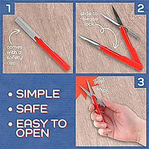 BambooMN Penblade Pen-Style Portable Travel Scissors - Living Coral, Charcoal, & Purple - 1 Pair Each