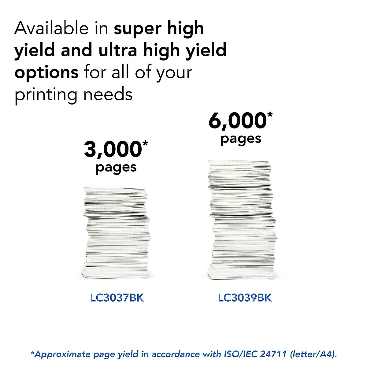 Brother Genuine LC3037BK, Single Pack Super High-yield Black INKvestment Tank Ink Cartridge, Page Yield Up To 3,000 Pages, LC3037, Amazon Dash Replenishment Cartridge