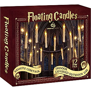 ORIENTAL CHERRY Christmas Decorations - Floating LED Candles with Remote Control - White Xmas Witch Halloween Decor Holiday Party Supplies Birthday Wedding Indoor Home Room Classroom Bedroom