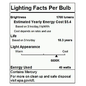 SLOW DOLPHIN Photo CFL Full Spectrum Light Bulb,2 x 45W 5500K CFL Daylight Photography Photo Video Studio Lighting(2 Packs)