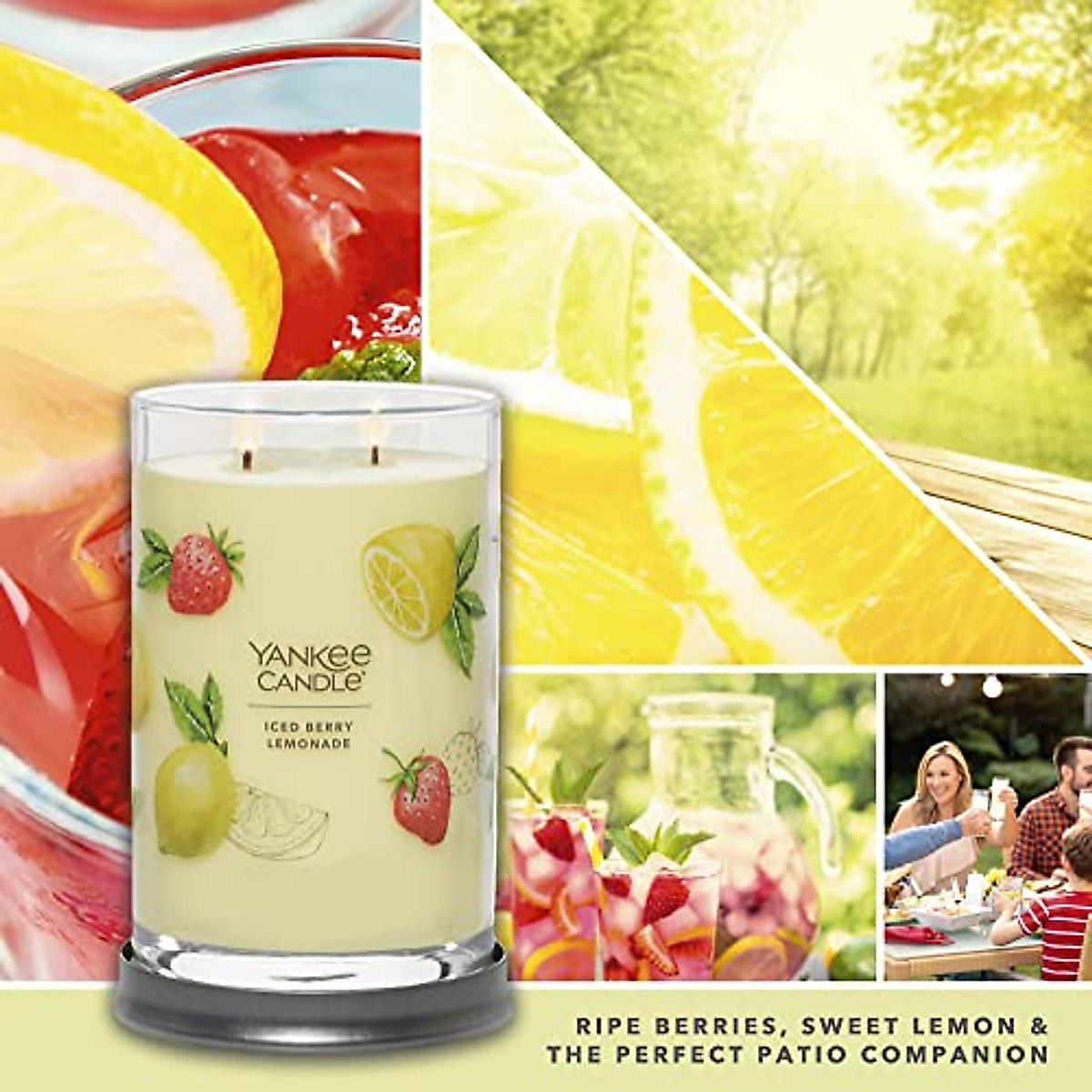 Yankee Candle Iced Berry Lemonade Scented, Signature Large 2-Wick Tumbler Candle, Over 60 Hours of Burn Time, Ideal for Patio Refreshment
