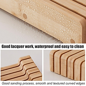 Bamboo Knife Block and In-Drawer Storage, Display Stand and Organizer, In-Drawer Knife Drawer Organizer(Knives Not Included)
