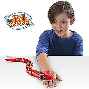 Robo Alive Slithering Snake Series 3 Red by ZURU Battery-Powered Robotic Light Up Reptile Toy That Moves (Red), Multi-Color, 7150A
