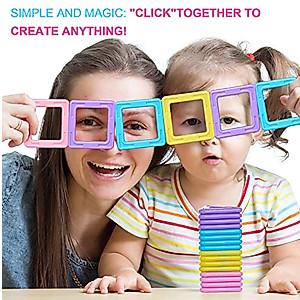 Upgraded Magnetic Tiles Toys for 3 4 5 6 7 Year Old Boys Girls Magnetic Blocks Building Set for Toddlers STEM Learning Toys for Kids Boredom Buster Educational Toys Gifts