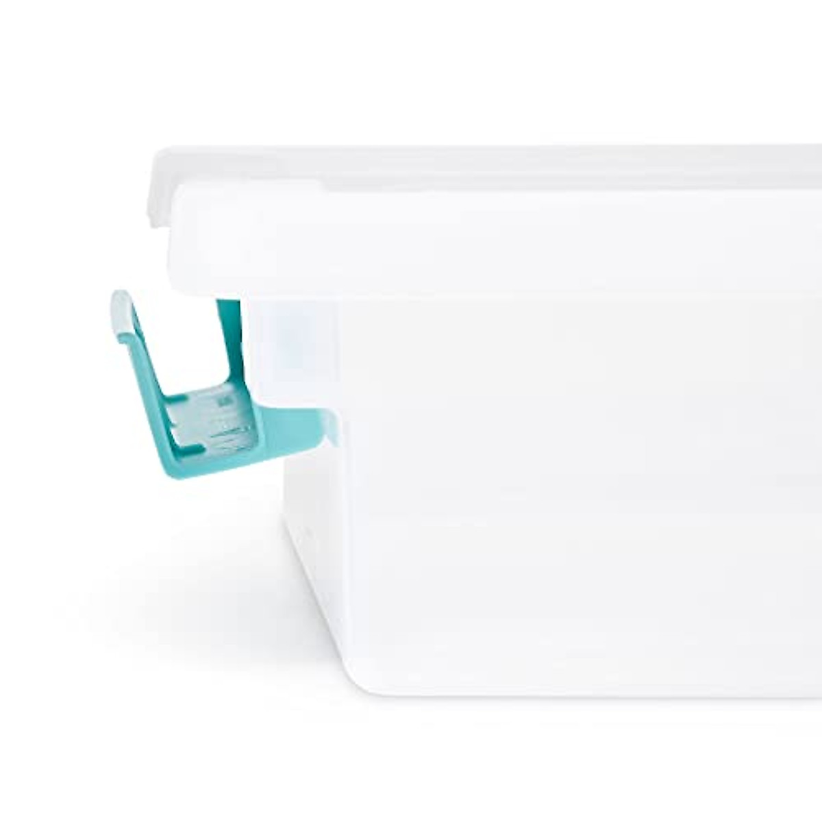 Sterilite Small Clip Box Clear Stacking Storage Tote Container with Latching Lid for Home & Office Organization and Storage Solution, 18 Pack