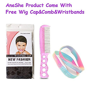 AneShe Wigs 28 Inch 70cm Long Curly Wavy Hair Wig Heat Resistant Cosplay Wig with Wig Cap (Dark Brown)