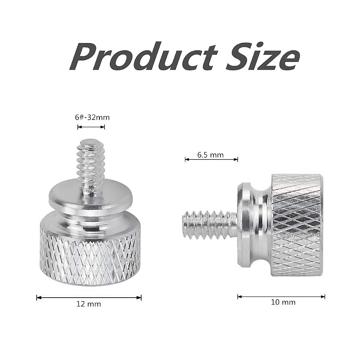 YATENG 10-pcs Anodized Aluminum Computer Case Thumbscrews (6-32 Thread) for Computer Cover / Power Supply / PCI Slots / Hard Drives DIY Personality Modification & beautification (Silver)