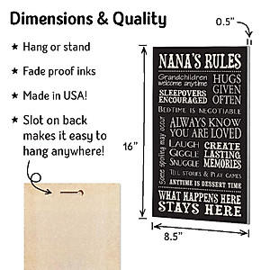 My Word! Nana's Rules Decorative Sign