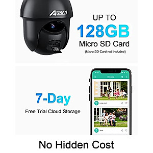 ANRAN 2K Security Camera Outdoor - Solar Camera Wireless with 360° View, Smart Siren, Spotlights, 3MP Color Night Vision, AI Human Detection, 2-Way Talk, Compatible with Alexa, Q3 Black