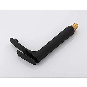 WOOWSHINE Kitchen Taps Kitchen Tap Kitchen Tap Bathroom Faucet Black Solid Brass Bathroom Solid Basin Mixer Tap Hot & Cold Bath Single Handle Sink Waterfall Taps,Sink Faucet, ki-635