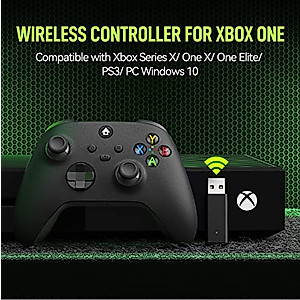 JORREP Xbox Controller Wireless for Xbox One, Xbox One S/X, Xbox Series X/S Consoles, PC Windows, 2.4GHz Adapter Wireless Gamepad with 3.5mm Headphone and Share Button