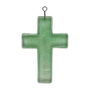 Creative Co-Op Recycled Glass Hanging Cross
