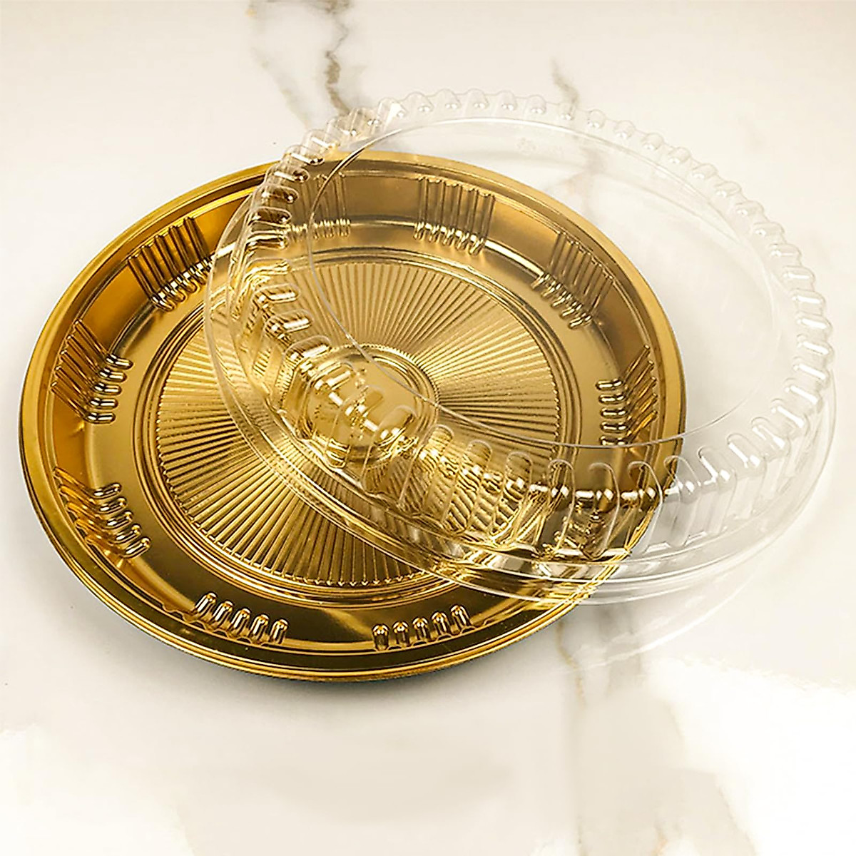 Tamnjvrr 5 Pcs Disposable Pie Carrier with Clear Lid Round Cake Cupcake Container for Pies Cake Slice Candy Pizza Salads Meal Prep (11 Inch)