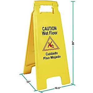 Galashield Wet Floor Sign 3 Pack 2-Sided Safety Yellow Warning Signs Commercial 26" Caution Wet Floor Signs