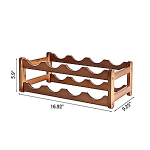 Maydear Multi-Tier Bamboo Wine Rack, Wine Racks Countertop, Freestanding Display Stand Shelves-2 Tier