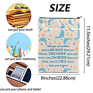 WSNANG Dolphin Gifts Dolphin Book Sleeve with Zipper Dolphin Lovers Gift Dolphin Book Covers for Paperback Book Protector Gift Dolphin Spirit Animal Gift (Dolphin BS)