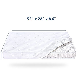 Bubble bear Noiseless and Waterproof Crib Mattress Protector, Super Skin-Friendly,Quilted Fitted Crib Mattress Sheet, Extra Soft Toddler Mattress Cover 52x28-fits up to 8.6"