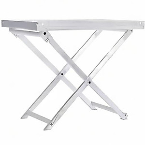 Designstyles Acrylic Folding Tray Table – Modern Chic Accent Desk - Kitchen and Bar Serving Table - Elegant Clear Design (Long)