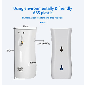 Air Fresheners Automatic Spray, FENGJIE Automatic Air Freshener Spray Dispenser, Compatible with Glade Air Wick 6oz/10oz Air Freshener Refills, Wall Mount/Stand for Home and Bathroom, White