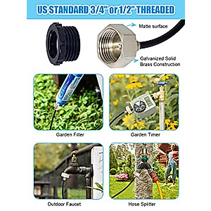 Tesmotor Misters for Outside Patio, 26FT Misting Line + 9 Brass Nozzles Misting System for Cooling, Outdoor Misters for Patio Garden Lawn Pool Umbrella Trampoline