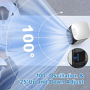 BIESQYA Portable Mini Air Conditioner,3-in-1 Personal Small Ac Unit Cooler, 3 Speed Desk Fan,7 Colors Light Swamp Evaporative Windowless Humidifier for Room Office Camping Car