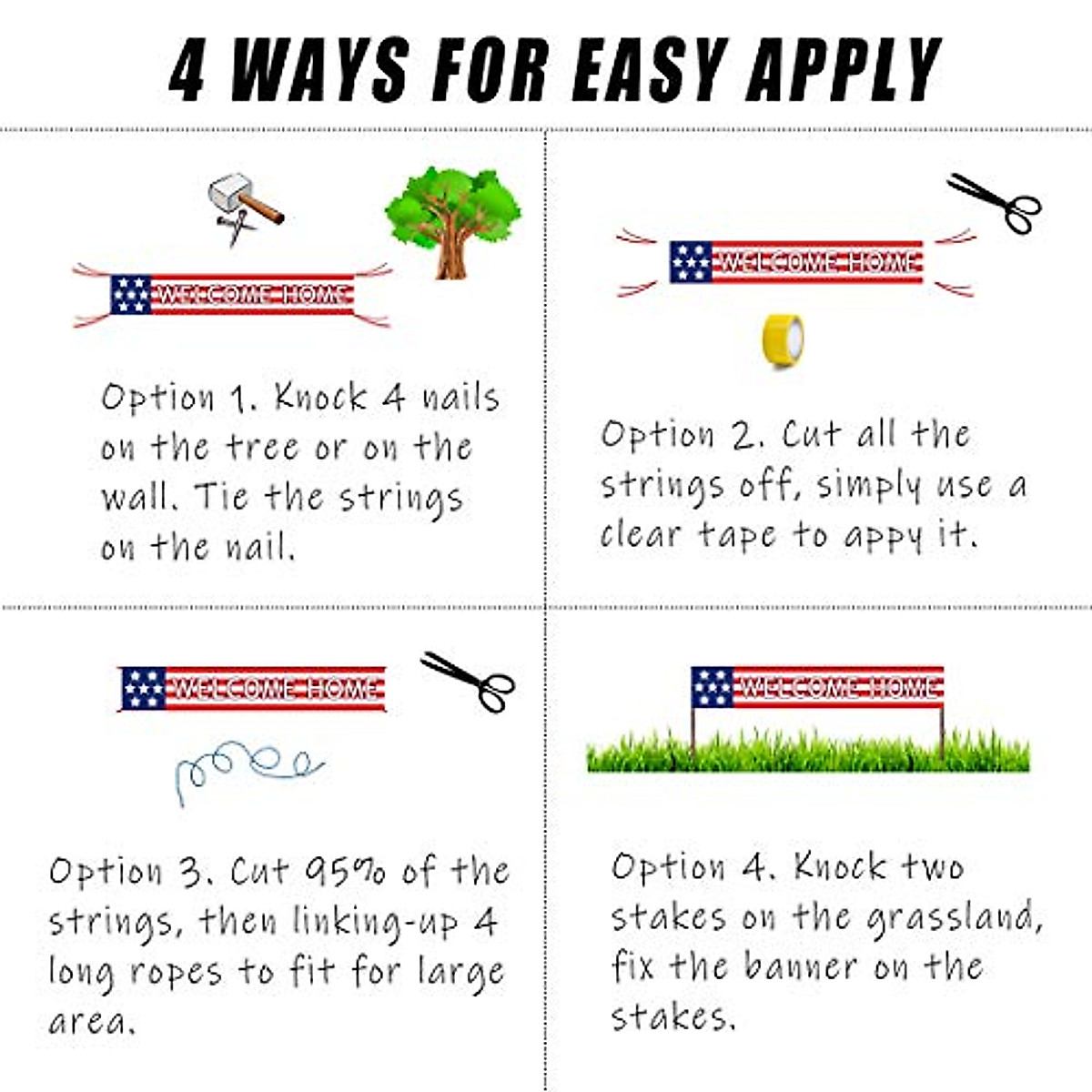 Silvima Welcome Home Banner | Deployment Returning Back Military Army Large Party Decorations