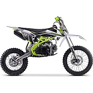 MotoTec X3 125cc 4-Stroke Gas Dirt Bike , 17 Inches, Green, 66x29x40