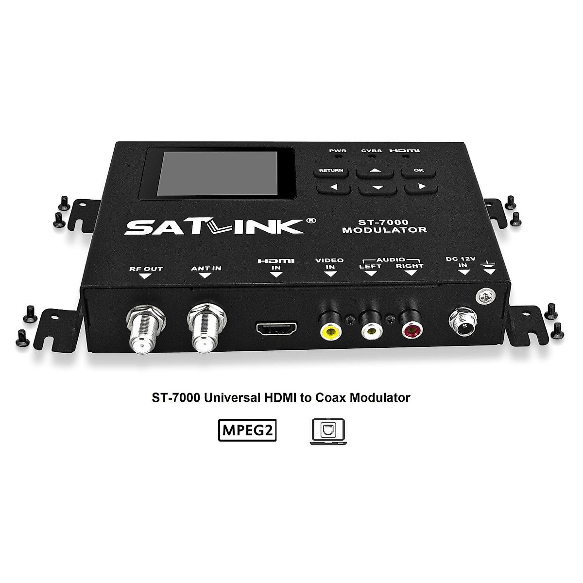 SatLink ST-7000 HDMI to RF Digital Modulator/Encoder Delivers 1080p HDMI Video to TVs as HD ATSC or QAM (J.83B) Channel via Coax Network