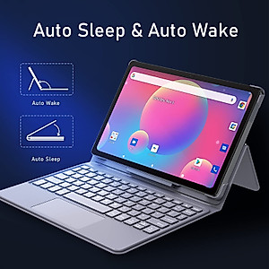 10.36" 2K Display Android 11 Tablet with docking keyboard,Dual 4G LTE Cellular,Octa core 1.8GHz, 2000x1200,4GB+64GB,5MP+13MP Dual Cameras,Four Speakers,WiFi,GPS,FM,Bluetooth,6000mAh Battery,Azeyou T20