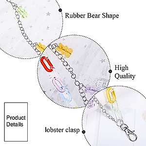 Zehope Pants Chain Colorful Jean Chains Layered Bear Wallet Pocket Chains Acrylic Waist Jewelry for Women