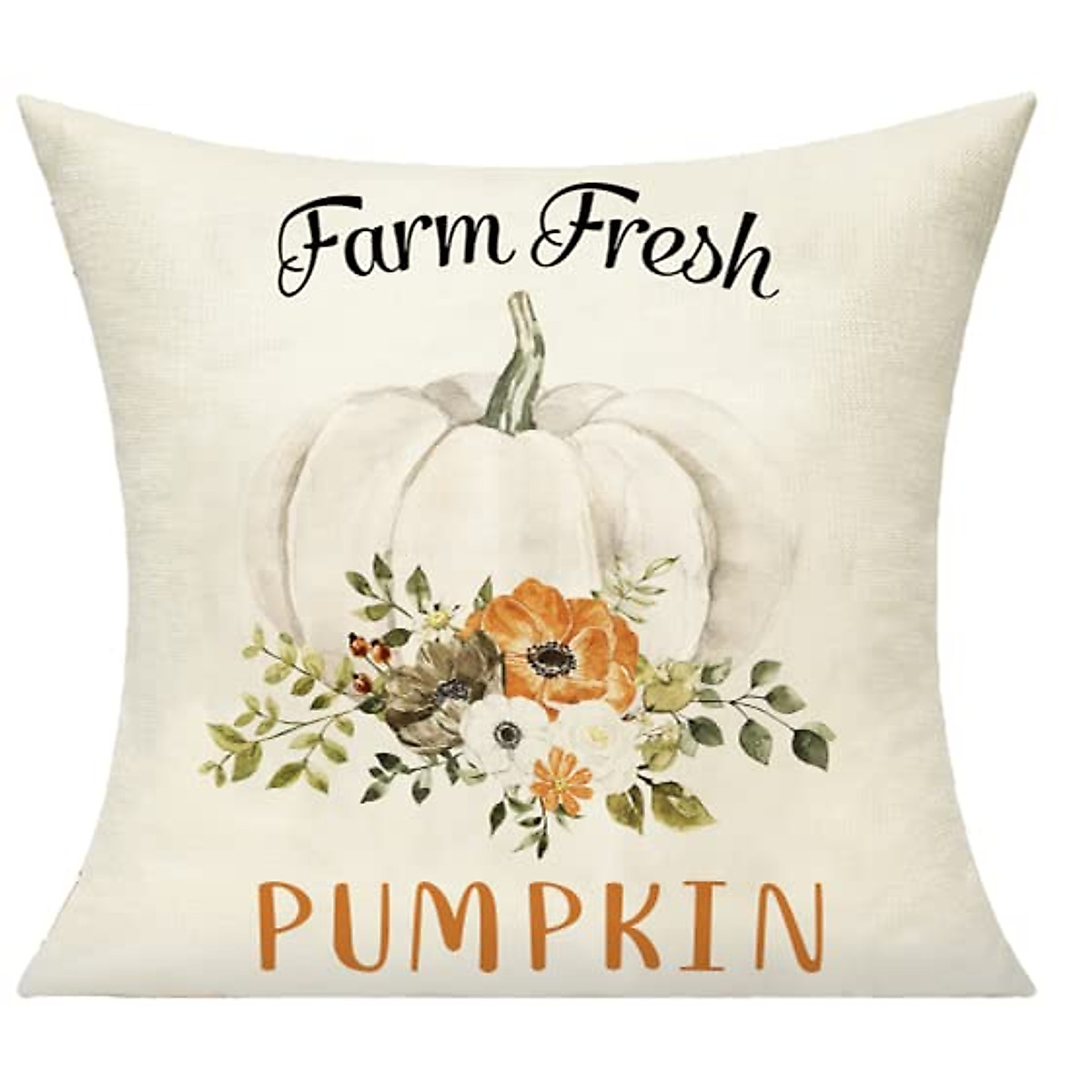WOKANI Fall Thanksgiving Decor Throw Pillow Covers 18x18 Outdoor Pumpkin Autumn Harvest Decoration Garden Flowers Cushion Cases Outside Rustic Boho Decorative for Patio Porch Home Couch Sofa Set of 4