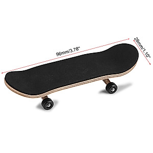 Duokon Fingerboard Skateboard, 1Pc Maple Wooden+Alloy Fingerboard Finger Skateboards with Box Reduce Pressure Kids Gifts(Black)