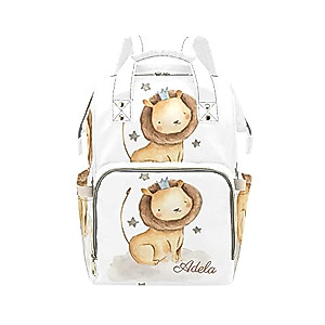 Grandkli Star Lion King Personalized Diaper Bag Multi-Function Backpack Nappy Bag Travel DayPack for Unisex