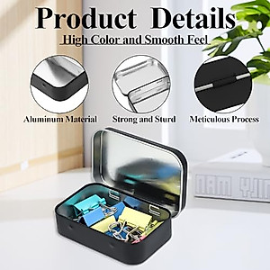 Bewudy 3 PCS Metal Rectangular Hinged Tin Boxes with Lid, Mini Metal Tin Box, Containers Portable Box, Small Storage Kit Home Organizer for Storage Candies Jewelry Crafts