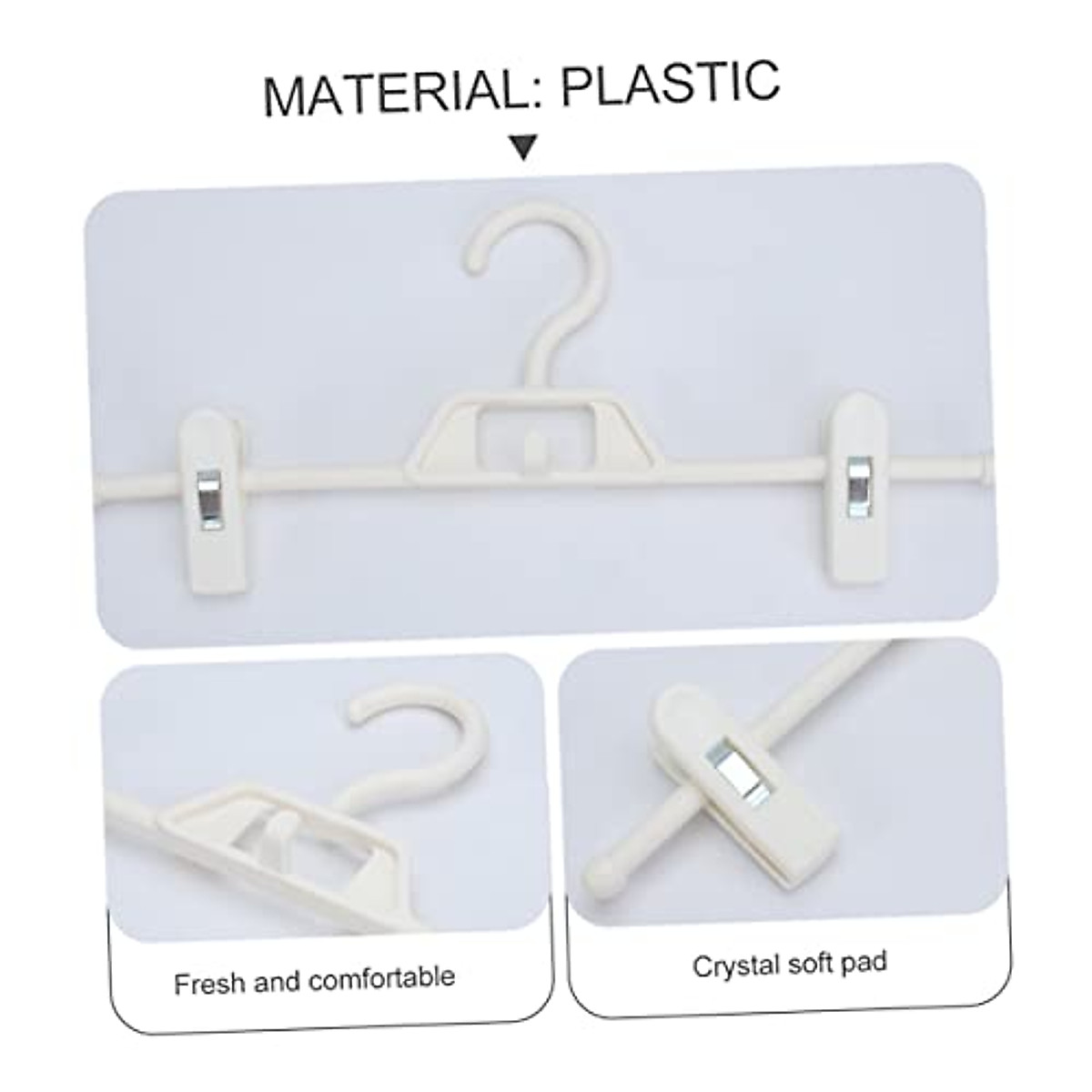 Cabilock 10pcs Stacked Trousers Hanger Trousers Hanger Kids Pants Hangers Metal Clips Heavy Duty Jean Hangers for Closet Clothes Hangers with Clips Laundry Hanger Clothes Drying Rack Metal