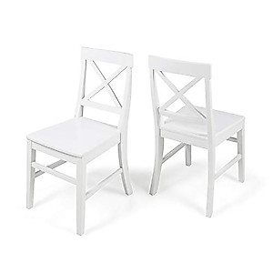 Christopher Knight Home Roshan Farmhouse Acacia Wood Dining Chairs, White
