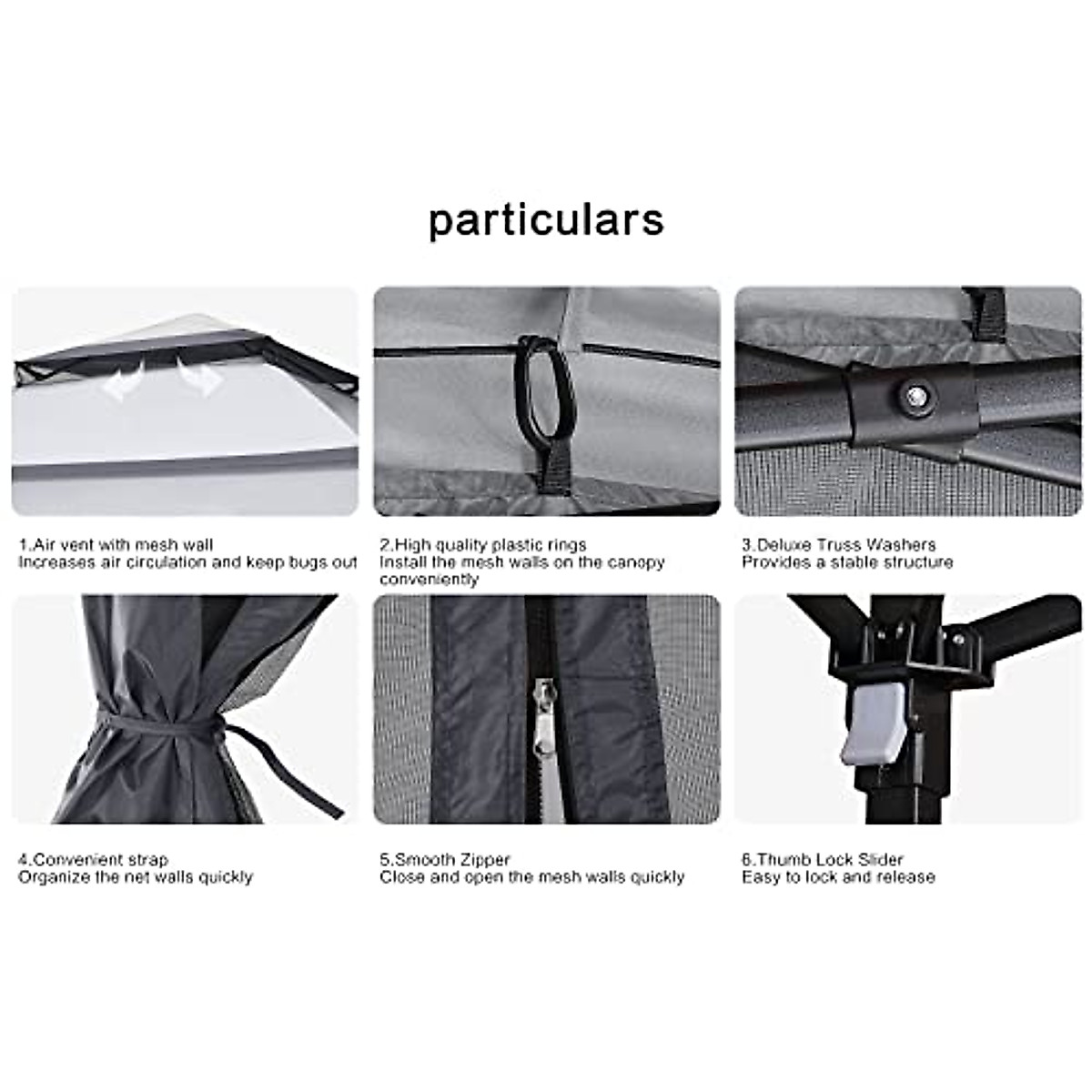 COOSHADE 11x11Ft Easy Pop Up Gazebo Tent Instant Outdoor Canopy Shelter with Mosquito Netting Walls(Dark Grey)