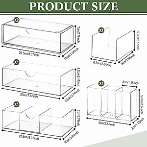 CroBlissful Medicine Cabinet Organizer 4 Tier Stackable Makeup Organizer Tray with 2 Drawers 2 Storage Box 1 Lip Gloss Holders and 1 Movable Partition for Bathroom Cabinet Wall Vanity