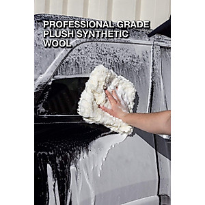 Adam's Professional 10" Car Wash Pad - Made of Professional Grade Plush Synthetic Wool - Safely Wash Your Vehicle Without Introducing New Scratches or Swirls - Swirl Free Washing Guaranteed (3 Pack)