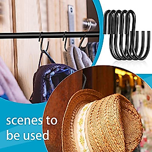 120 Pieces Small S Hooks Hanging Plants Hooks Mini S Shaped Iron Wire Hook Hanger Ornament Storage Hooks for DIY Craft Hanging Pot Jewelry Key Chain Tags (Black,1 Inch)