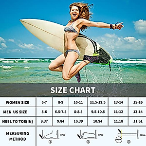 Fires Water Shoes for Womens Mens Quick-Dry Barefoot Aqua Socks for Beach Swim Surf Breathable Hiking Water Shoes Slip-on Lightweight Durable Pool Lake Shoes blueboho 7.5-8.5 Women/6-7 Men