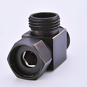 1/2" Brass Bronze 3 Way Diverter, Hose Fitting Tee, T Shape Adapter Connector for Angle Valve Hose, Bath Shower Arm, Toilet Bidet Sprayer Faucet, Oil Rubbed Bronze Finished