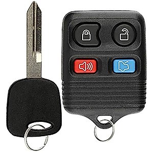 KeylessOption Keyless Entry Remote Fob Uncut Car Ignition Key for Ford Mustang Excursion Expedition Explorer Taurus Lincoln Navigator Town Car