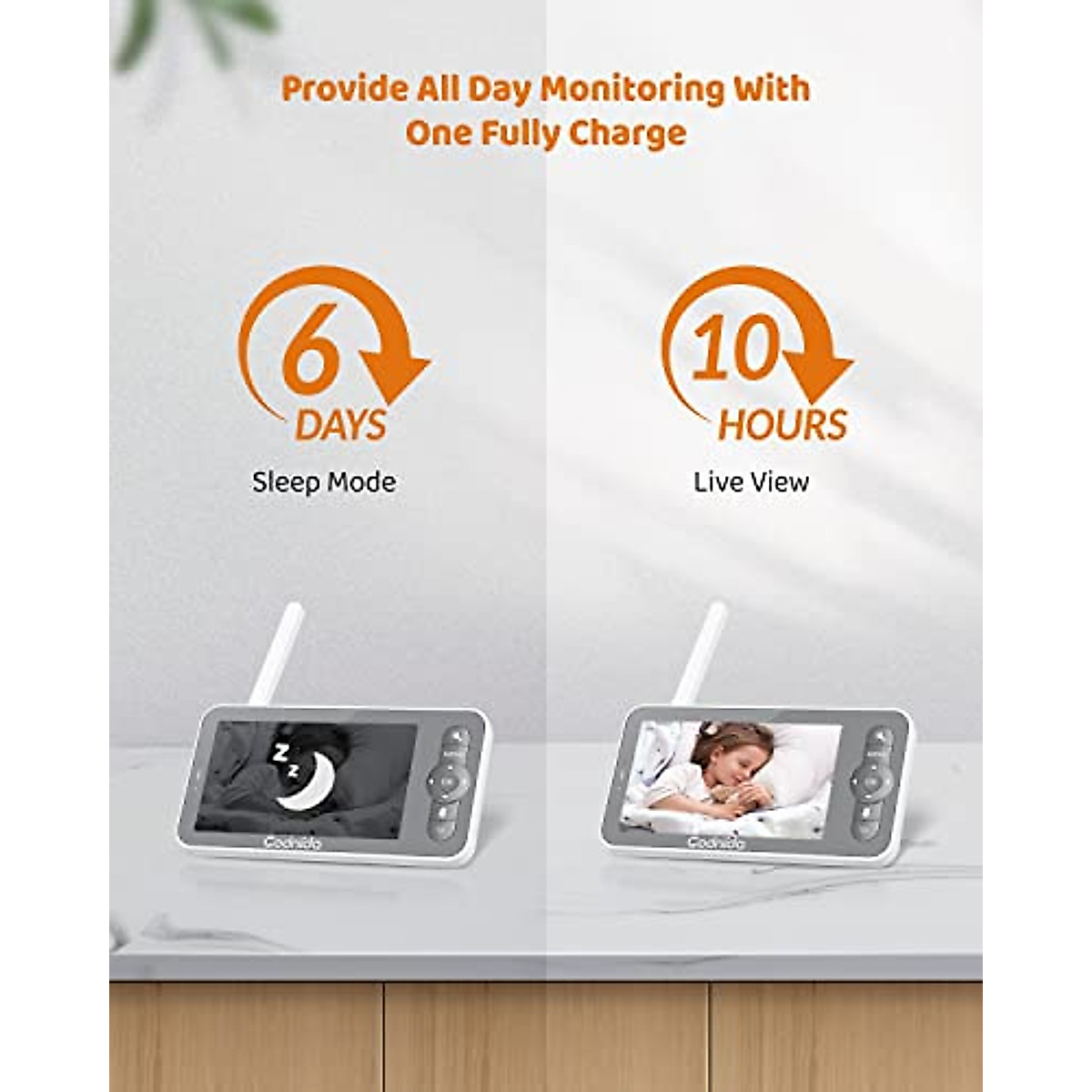 Codnida Baby Monitor with Camera and Audio,Video Baby Monitor with 5" Color Display,1080P Baby Camera,VOX Mode,4X Zoom,1000ft Transmission,Lullabies