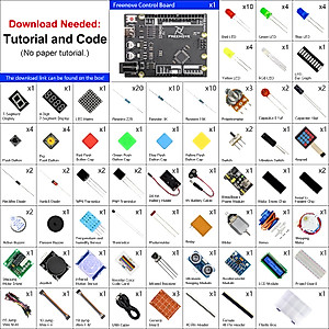 Freenove Ultimate Starter Kit with Board V4 (Compatible with Arduino IDE), 274-Page Detailed Tutorial, 217 Items, 51 Projects