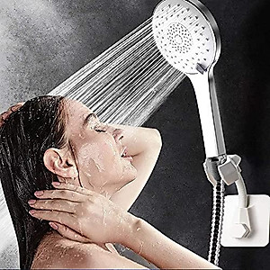 baixikly 2 Pcs Handheld Shower Head Holder Wall Mount 360 Degree Adjustable Removable Adhesive Shower Wall Mount Holder Shower Wand Holder Drill Free