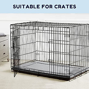 WESTERN HOME Dog Bed for Crate, High Resilience Foam Dog Crate Mat Kennel Pad with Soft Wavy Plush, Anti-Slip Washable Mattress for Large Medium Small Dogs & Cats, Grey, 36 Inches